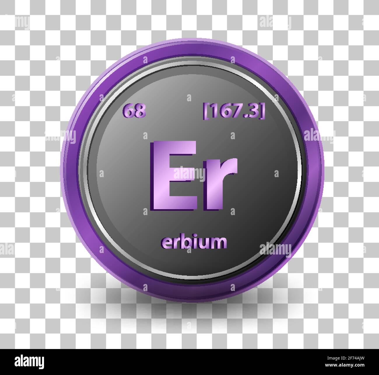 Erbium chemical element. Chemical symbol with atomic number and atomic ...