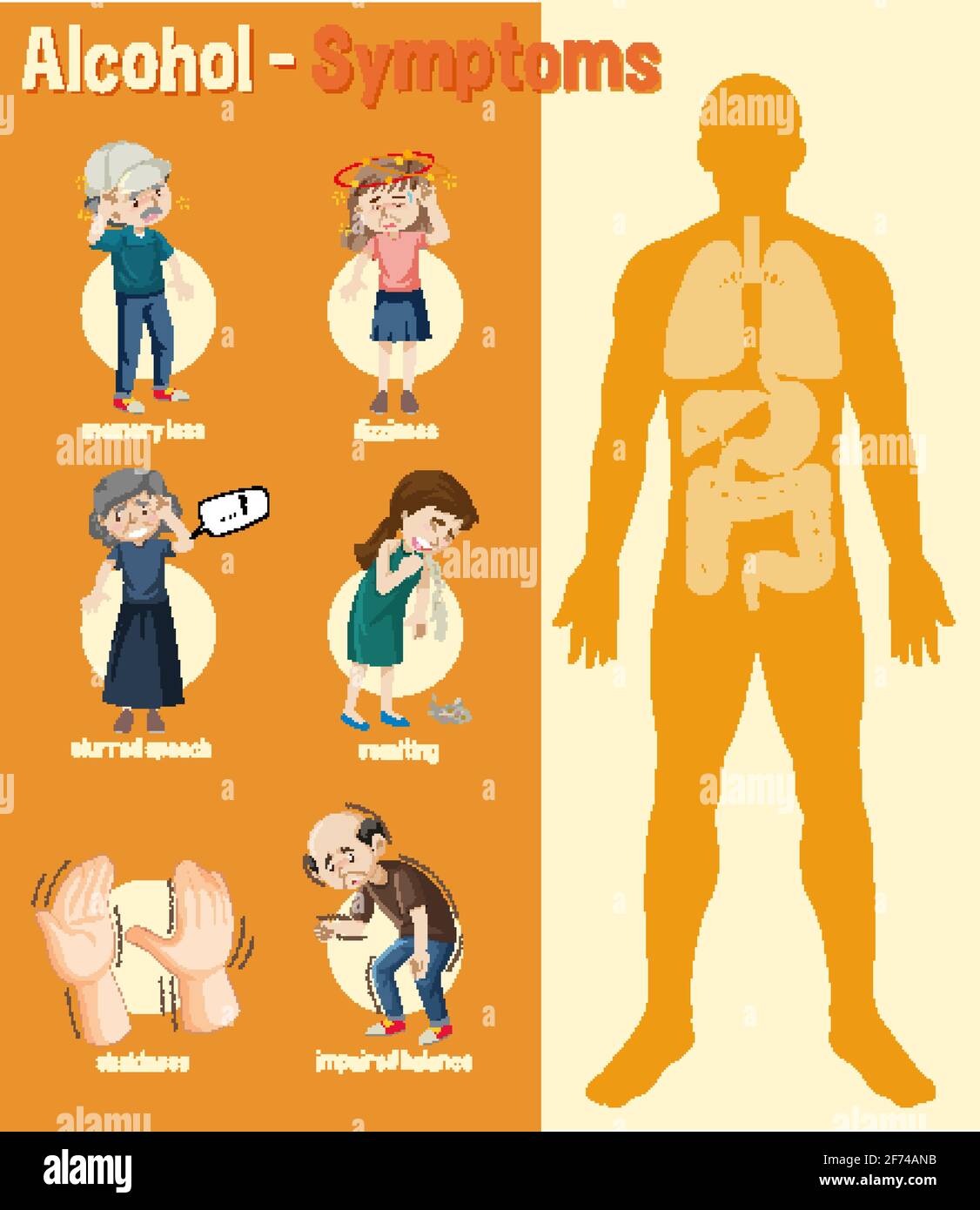 Effects of alcohol information infographic illustration Stock Vector ...