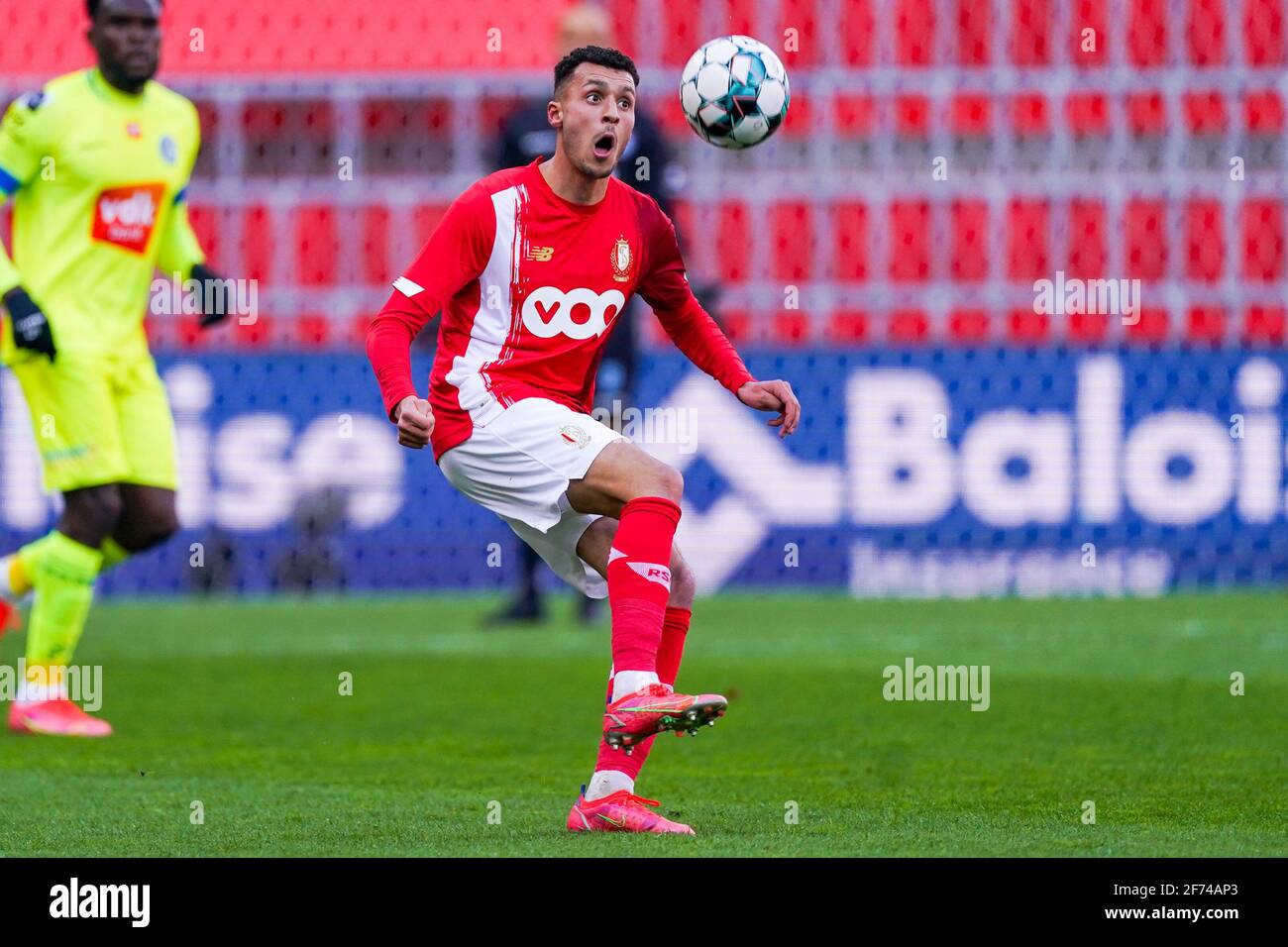 LUIK, BELGIUM - APRIL 4: Selim Amallah of Standard de Liege during the ...