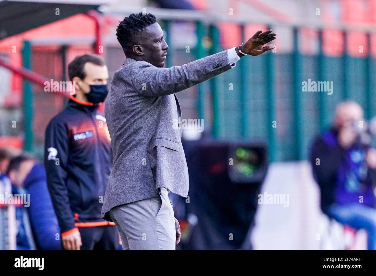 LUIK, BELGIUM - APRIL 4: coach Mbaye Leye of Standard de Liege during ...