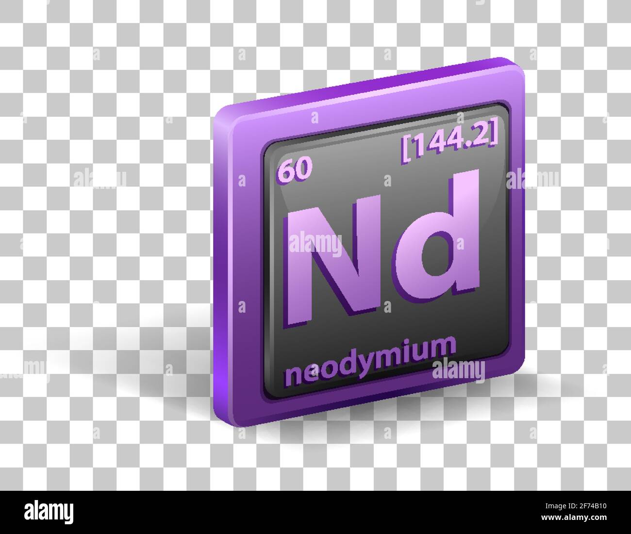 Neodymium chemical element. Chemical symbol with atomic number and ...