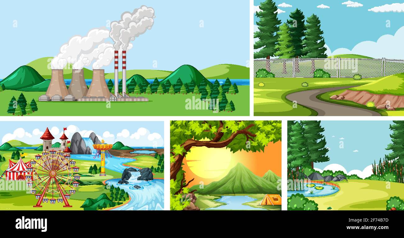 Set of outdoor landscape illustration Stock Vector Image & Art - Alamy