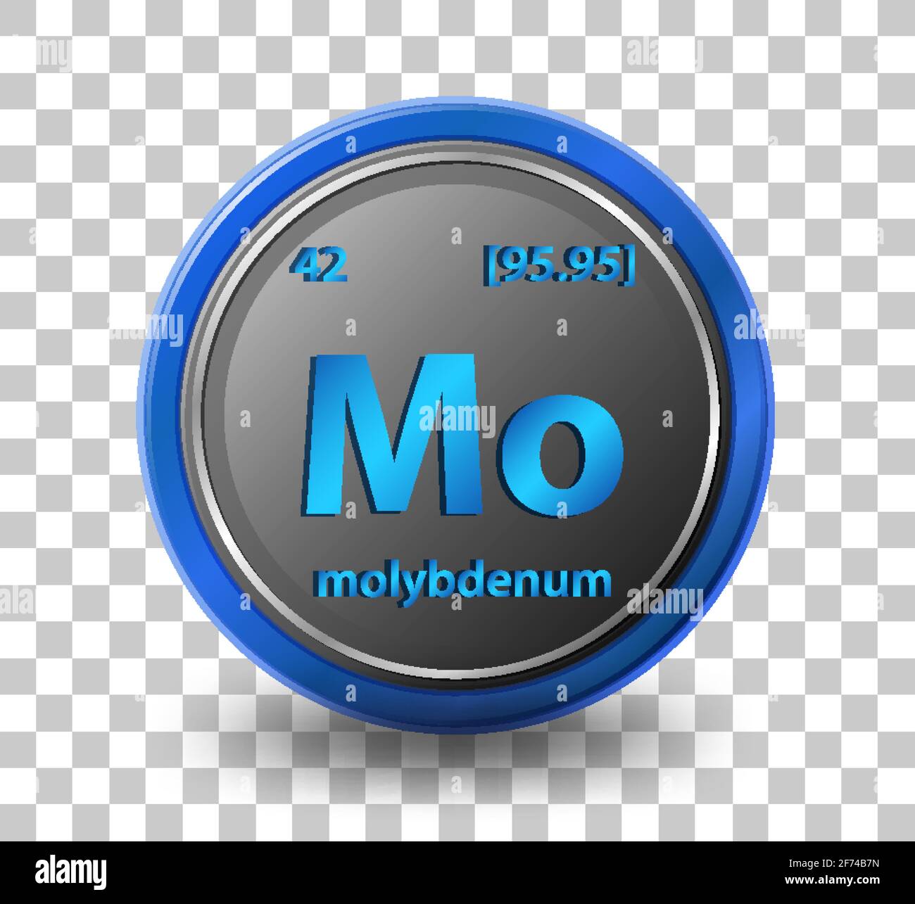 Molybdenum chemical element. Chemical symbol with atomic number and ...