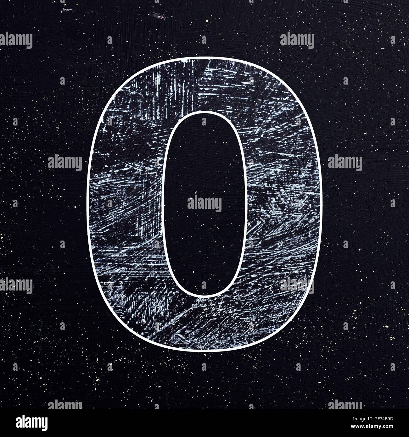 Zero - Number written with chalk on the blackboard Stock Photo - Alamy
