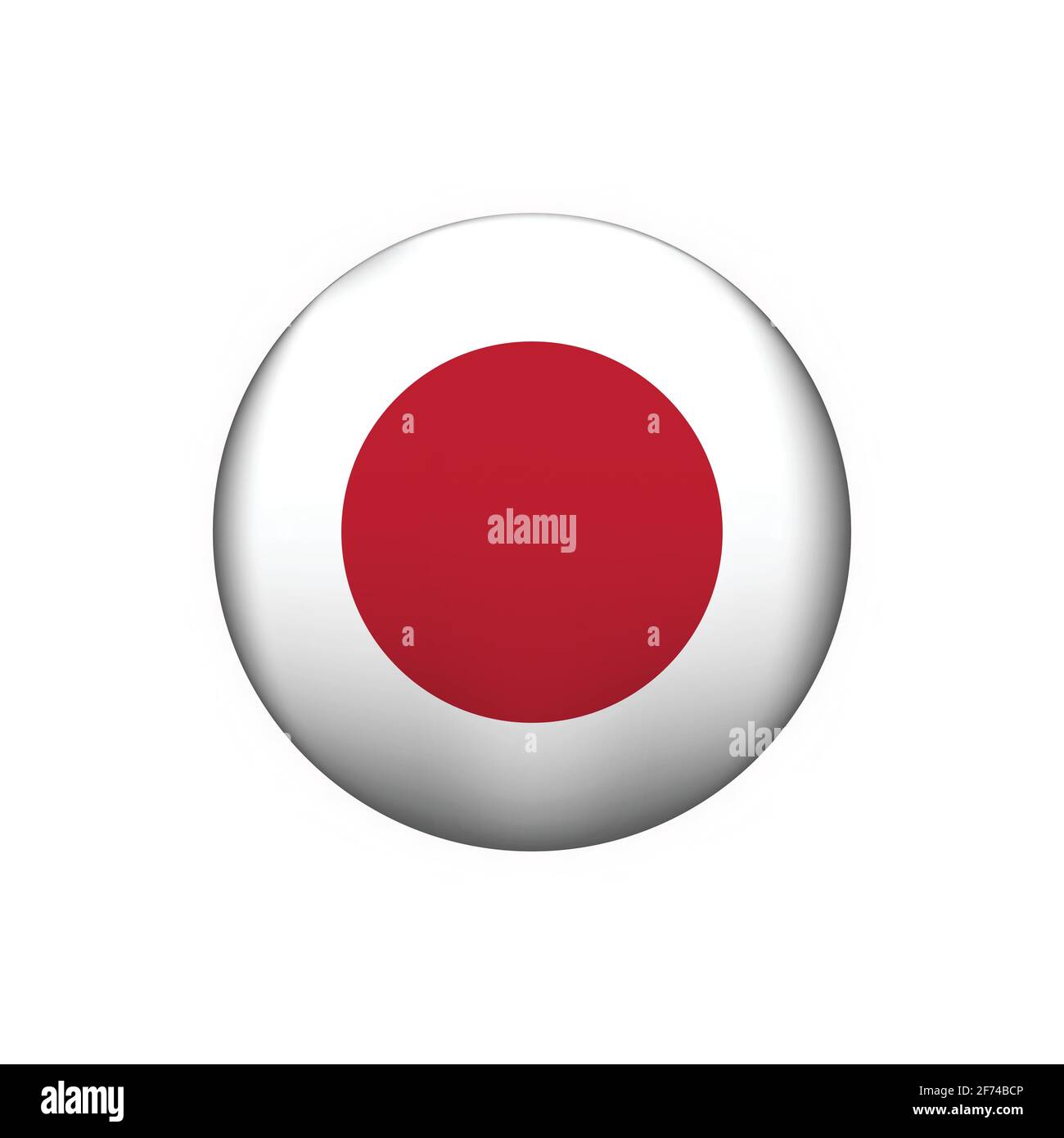 Glass light ball with flag of Japan. Round sphere, template icon ...