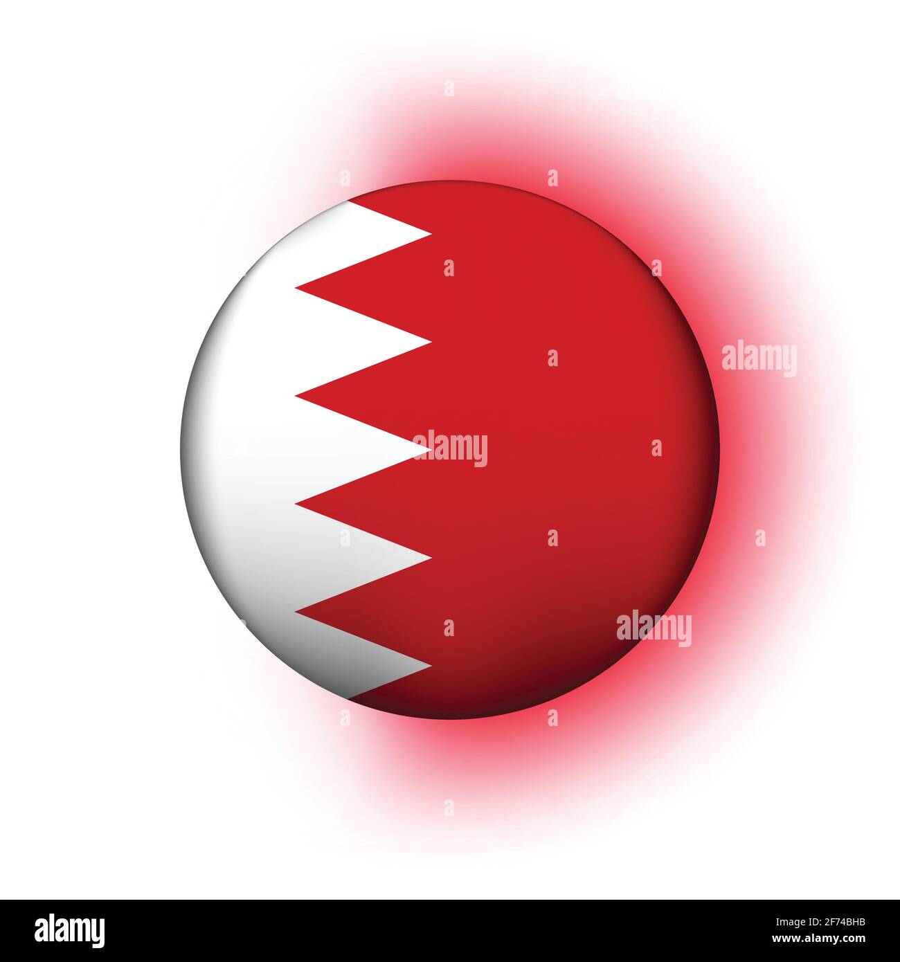 Glass light ball with flag of Bahrain. Round sphere, template icon ...