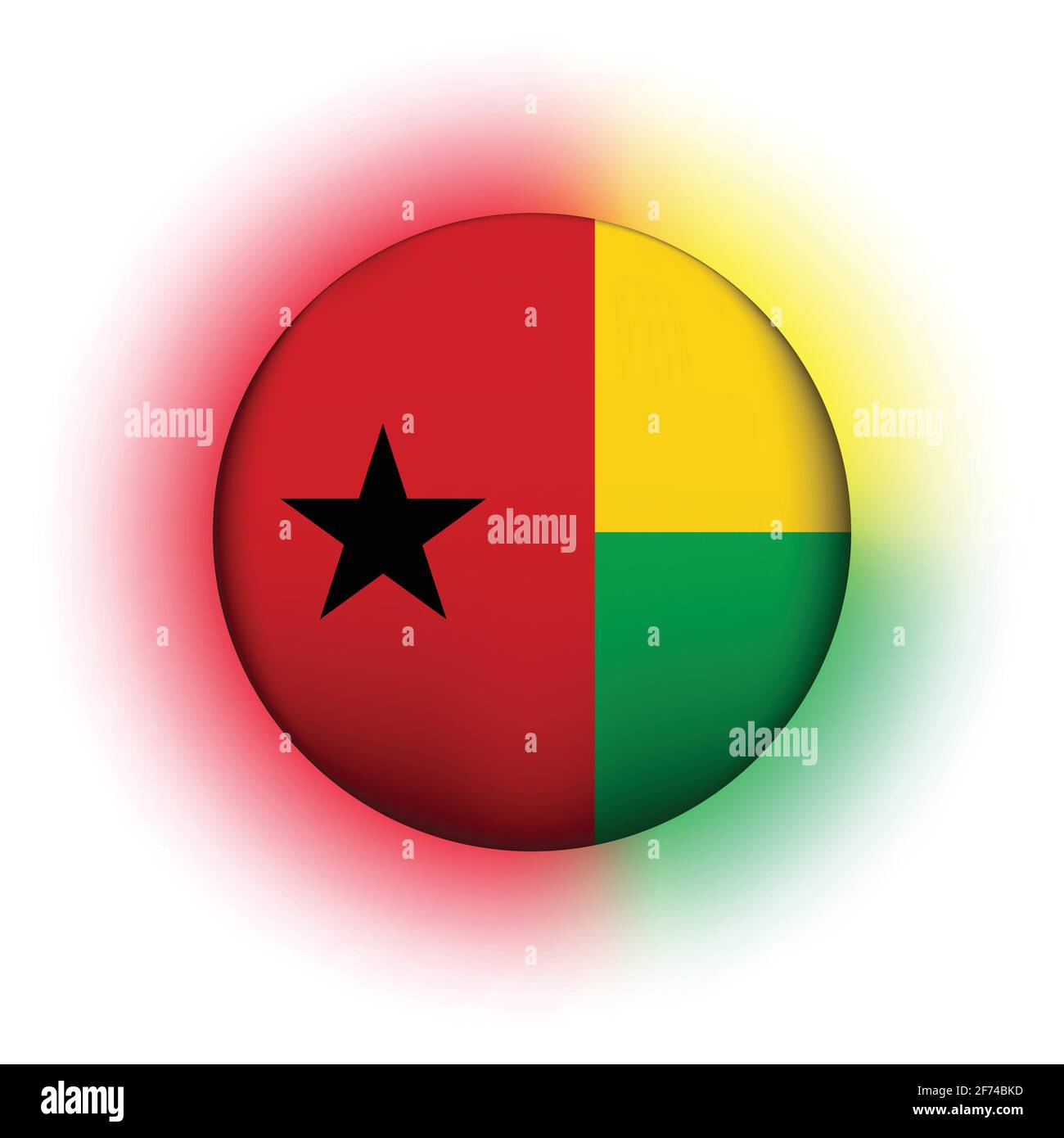Glass light ball with flag of Guinea-Bissau. Round sphere, template ...