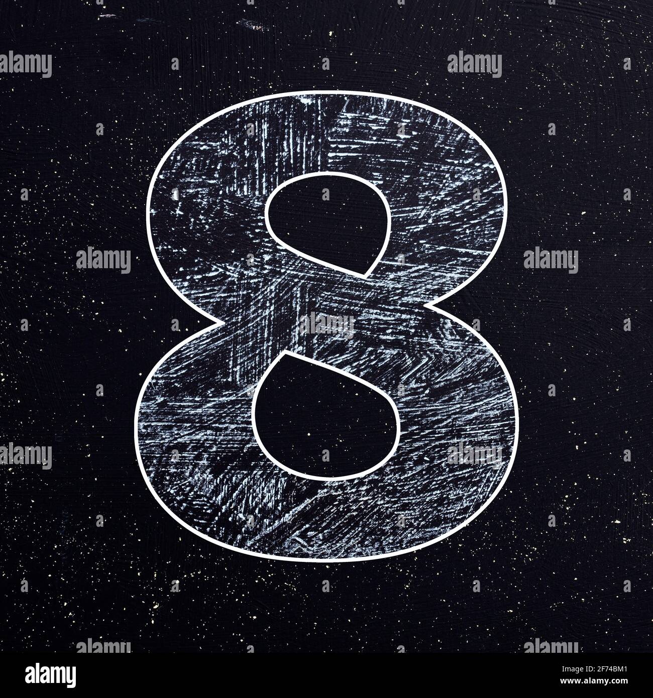 Eight - Number written with chalk on the blackboard Stock Photo - Alamy