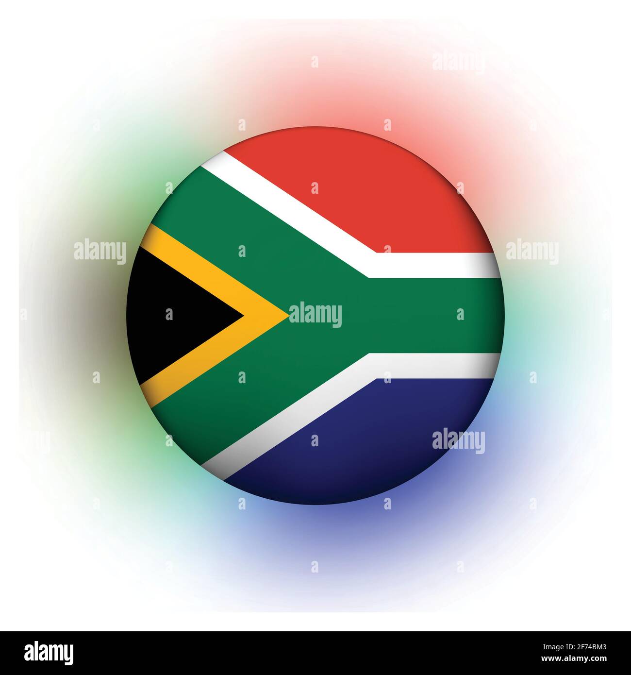 Glass Light Ball With Flag Of Republic Of South Africa Round Sphere