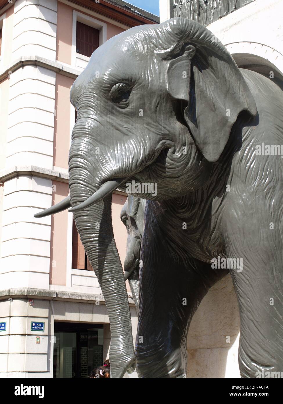 Fountain of elephants chambery france hi-res stock photography and ...