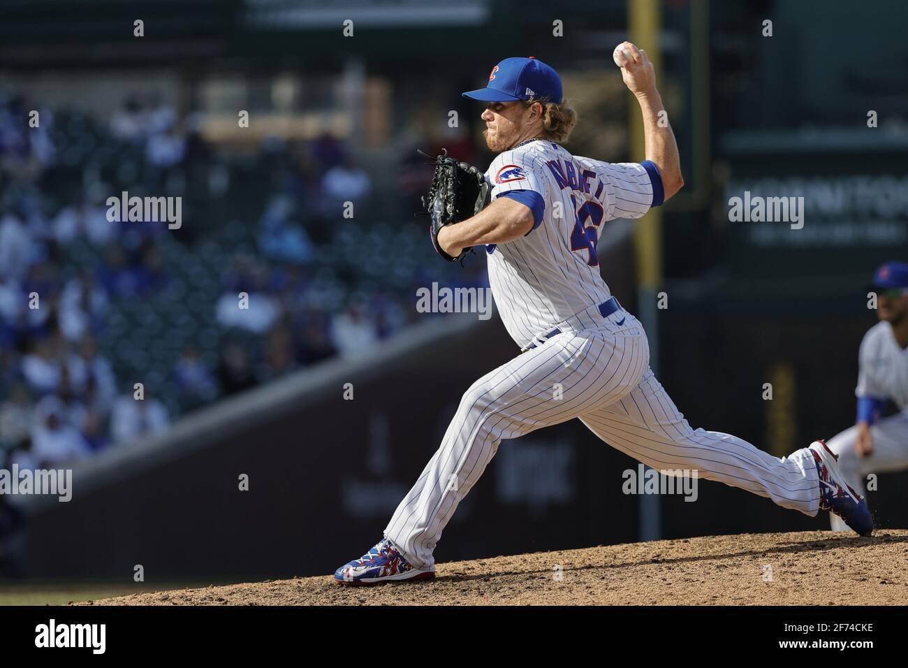 Chicago, United States. 04th Apr, 2021. Chicago Cubs relief pitcher ...