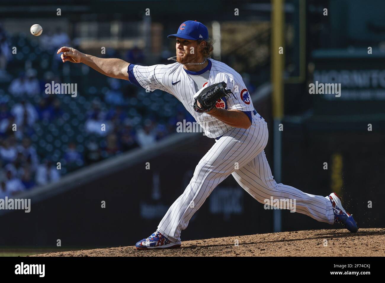 Chicago, United States. 04th Apr, 2021. Chicago Cubs relief pitcher ...
