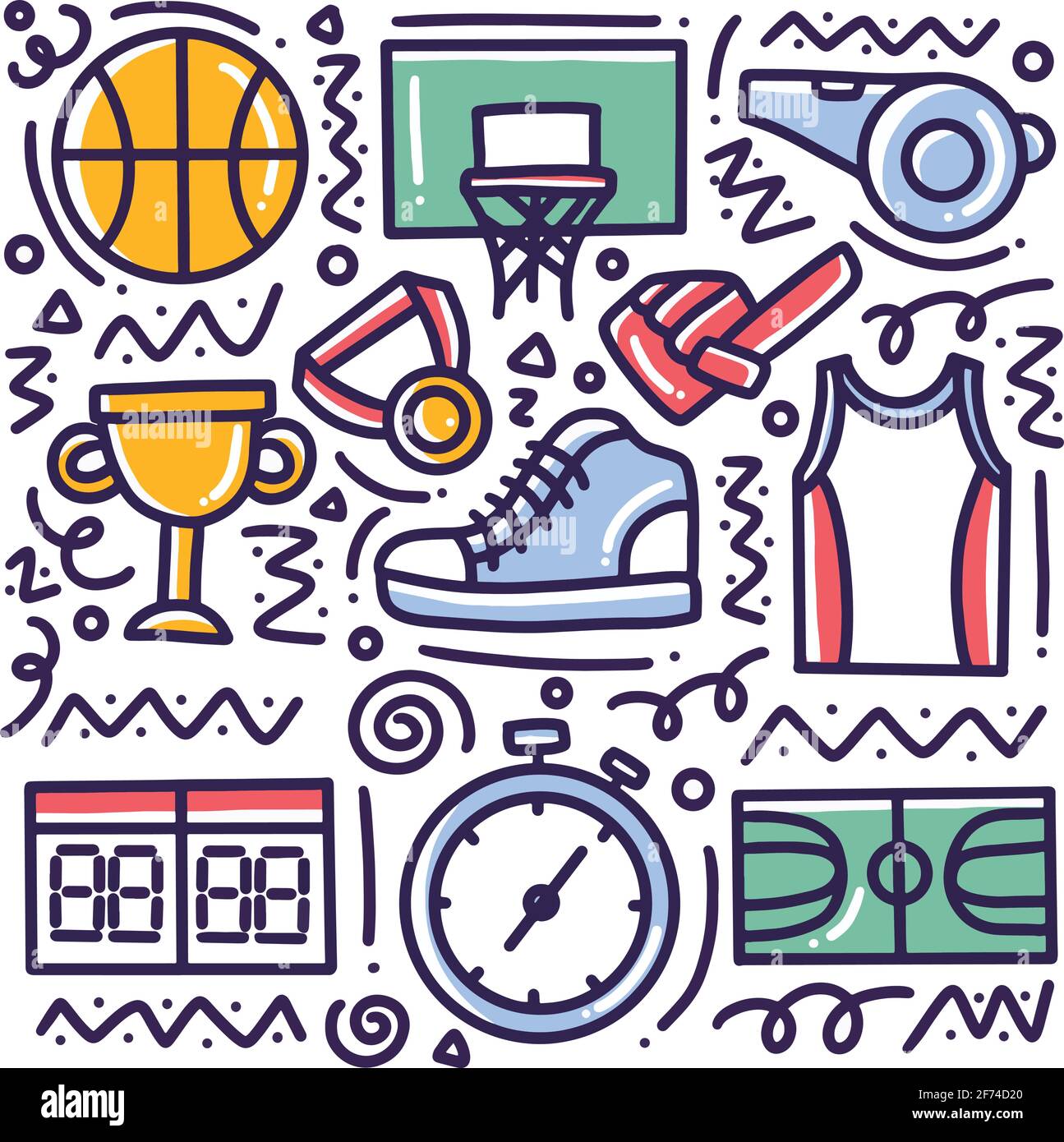 doodle set of sports hand drawing Stock Vector Image & Art - Alamy