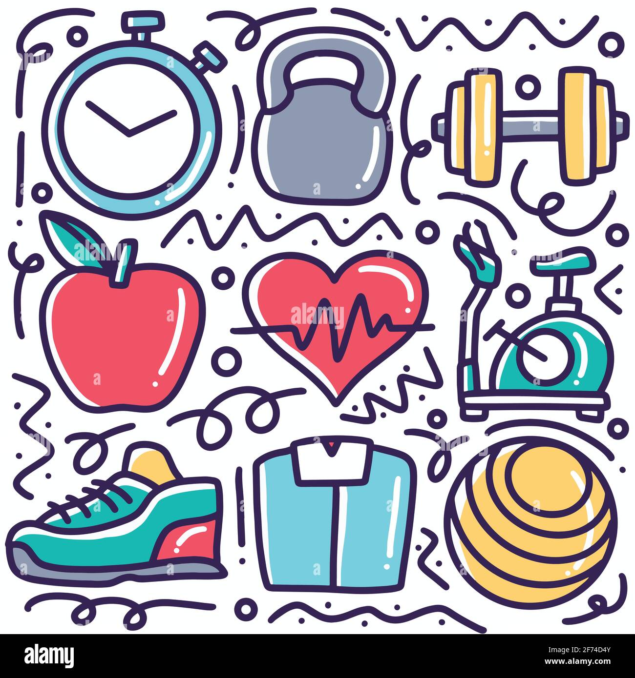 doodle set of sports hand drawing Stock Vector Image & Art - Alamy