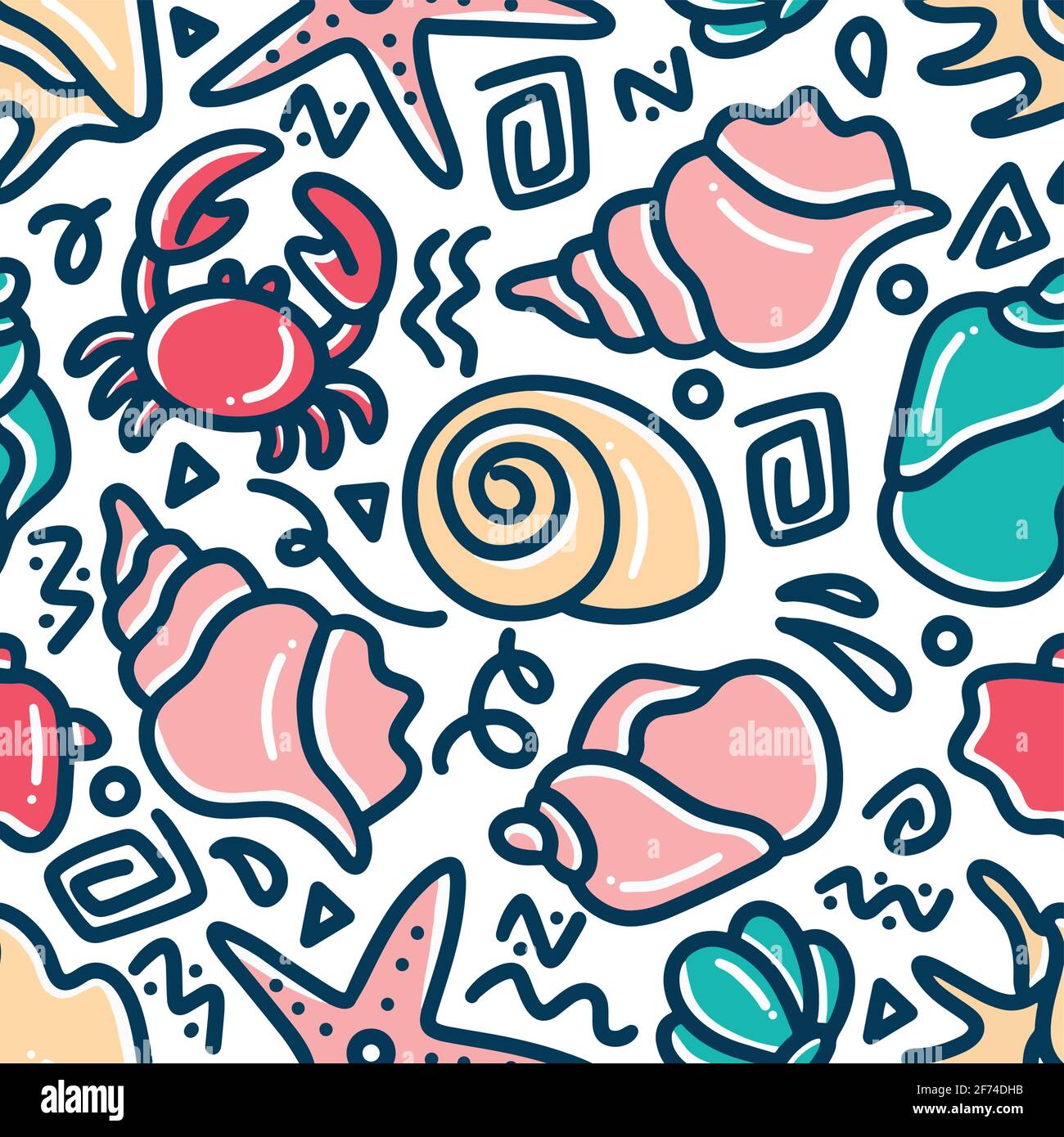 Sea shells hand drawn Stock Vector Images - Alamy