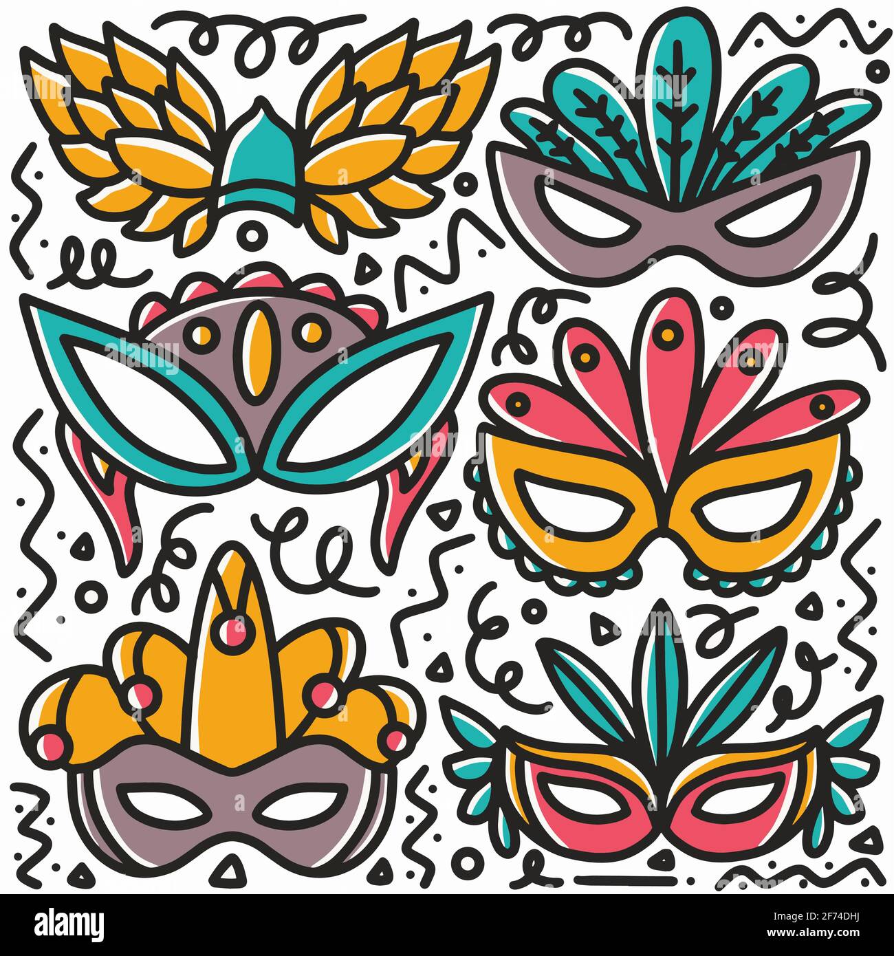Girl with carnival mask Stock Vector Images - Alamy