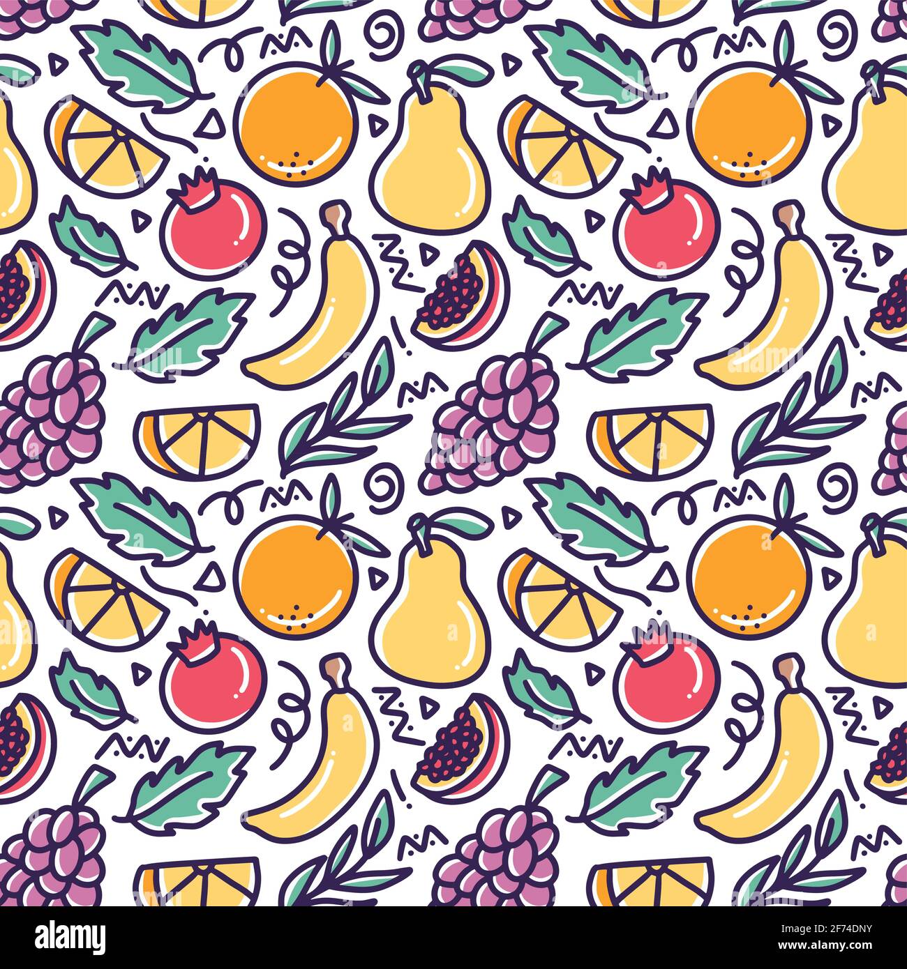 doodle various fruit collection hand drawing Stock Vector Image & Art ...