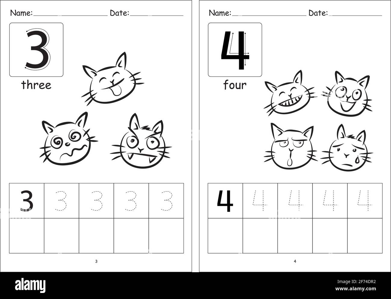 pre school kids cartoon education activity topic learning writing ...