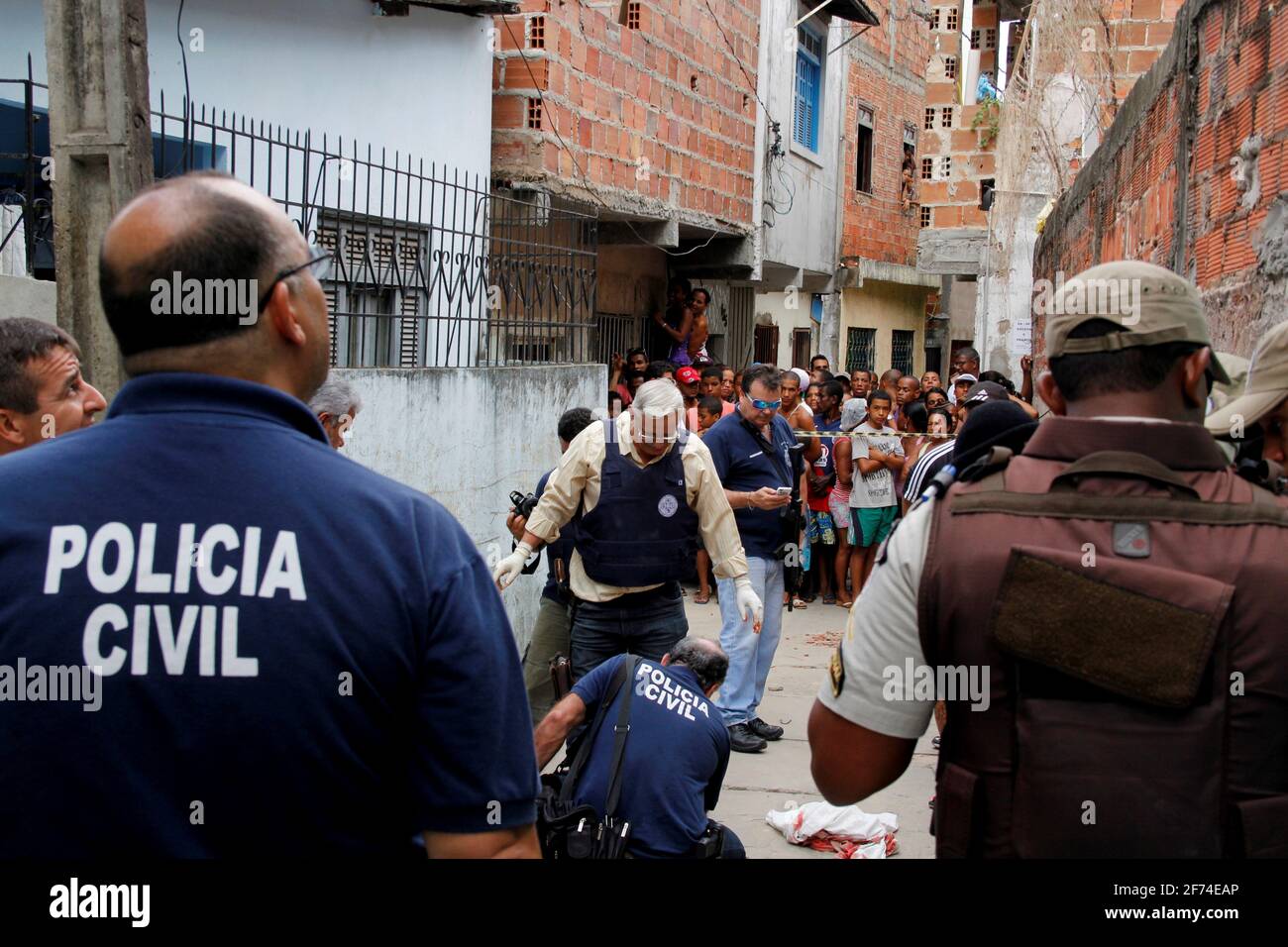 salvador, bahia / brazil - january 23, 2013: crime scene where young ...