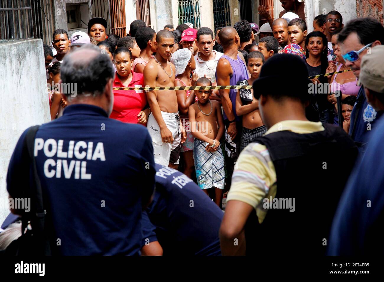 salvador, bahia / brazil - january 23, 2013: crime scene where young ...