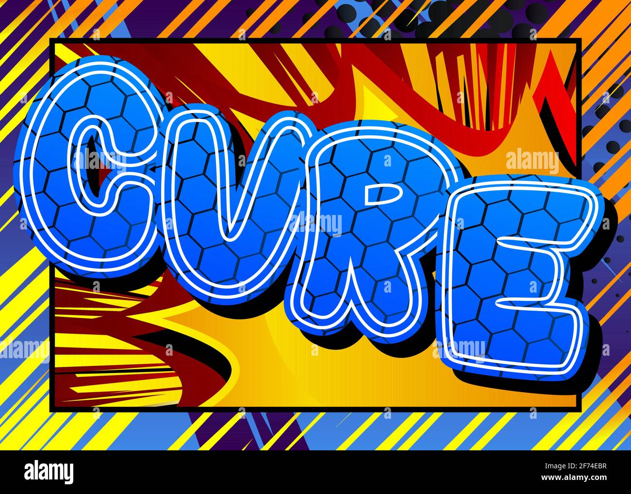 Cure - Comic book style text. Illness, medical and infection prevention ...