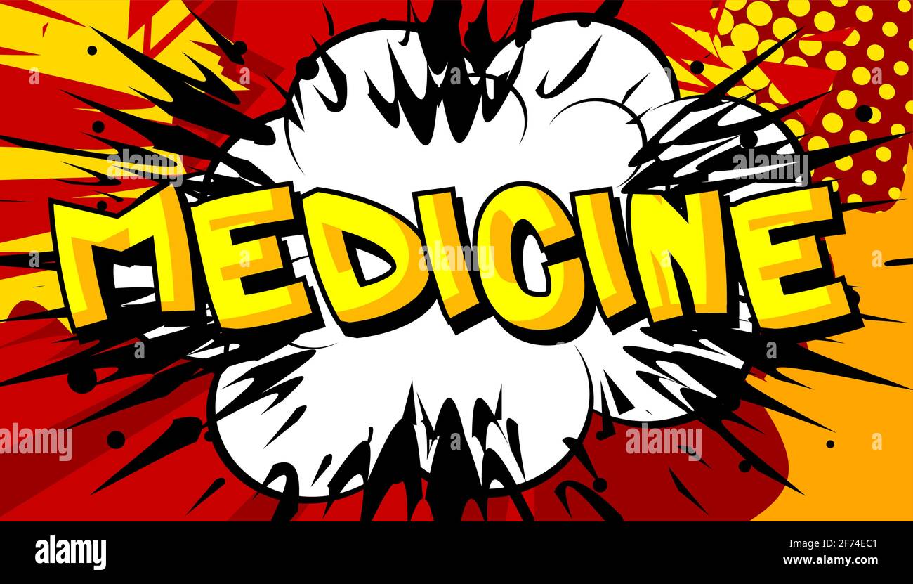 Medicine - Comic book style text. Illness, medical and infection ...