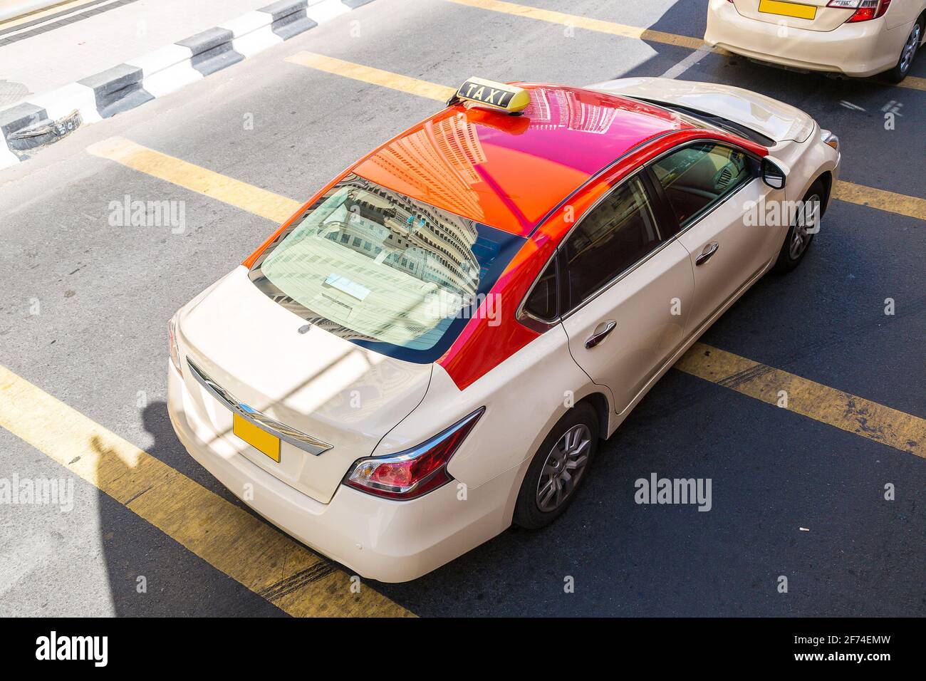 Modern, air-conditioned taxi in Dubai, United Arab Emirates Stock Photo ...