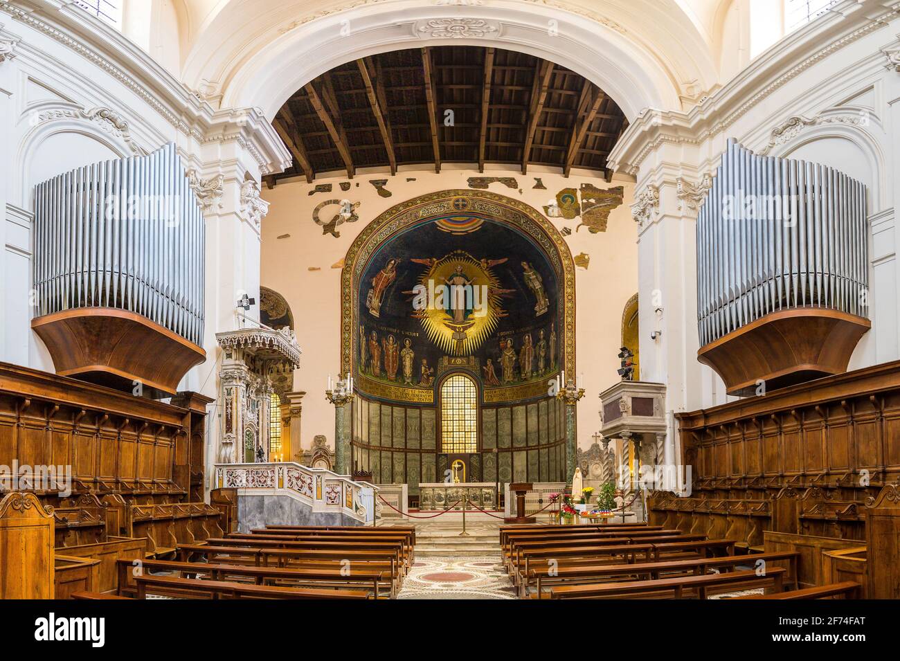 Cathedral of Salerno, the Amalfi Coast in Italy in a beautiful summer ...
