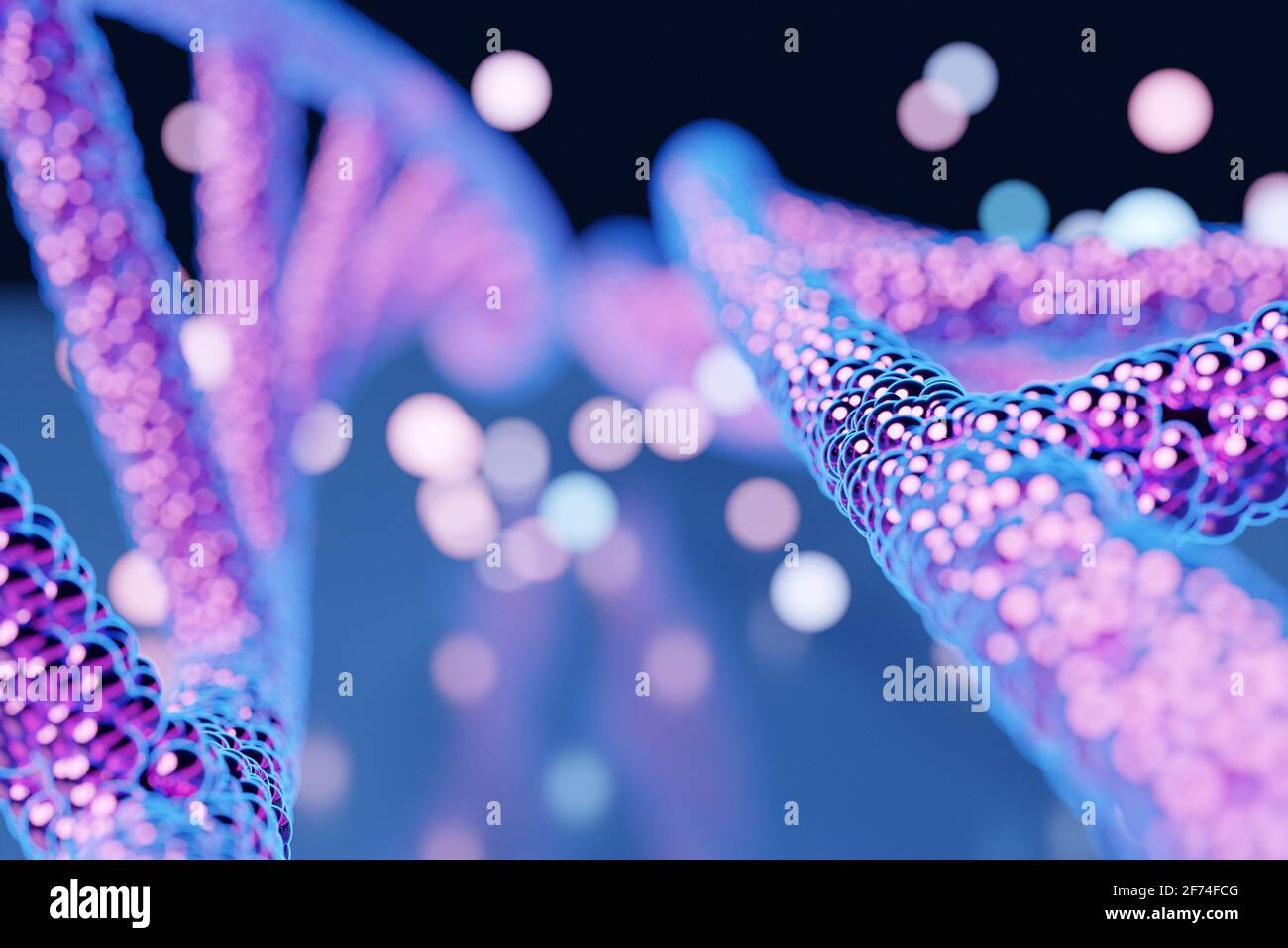 3d illustration of a Abstract 3d polygonal wireframe DNA molecule ...