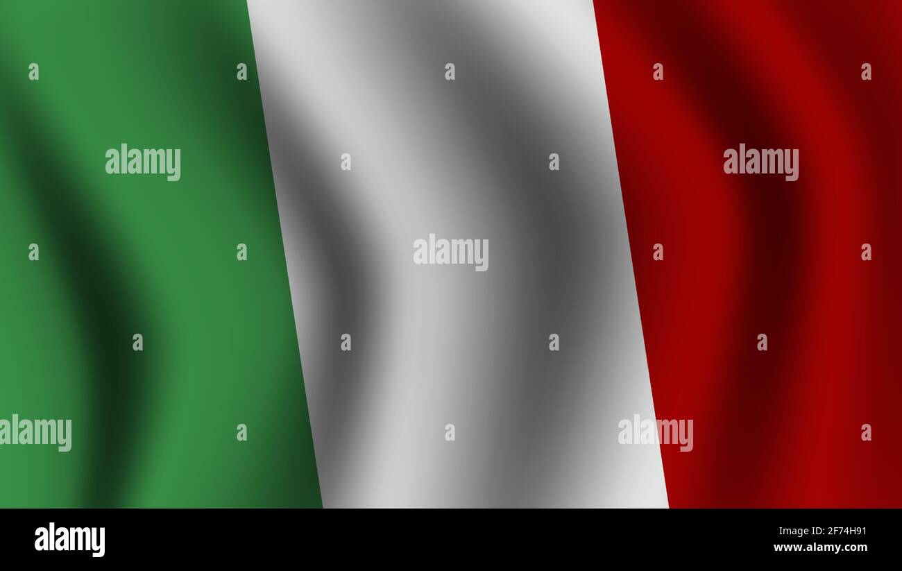 realistic italian flag waving vector illustration Stock Vector Image ...