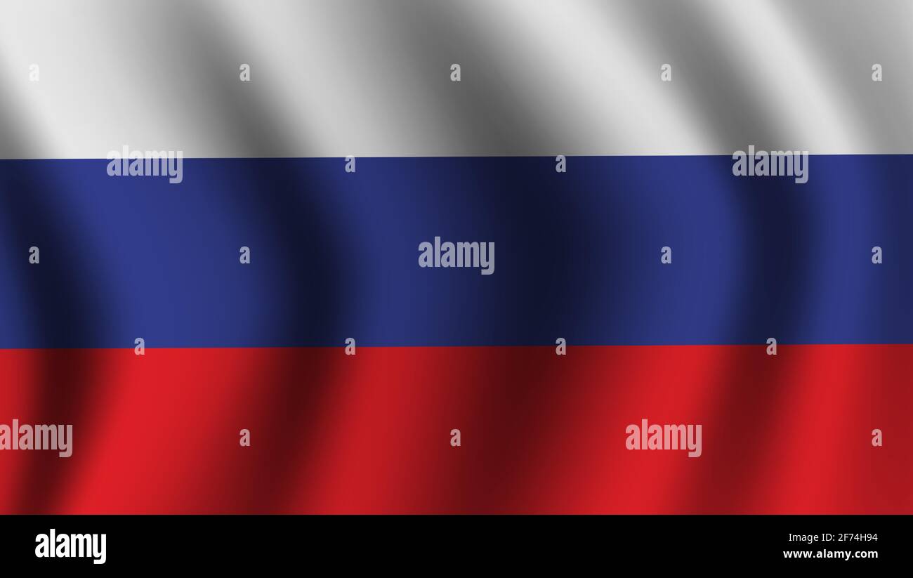 realistic Russian flag-waving vector illustration Stock Vector Image ...