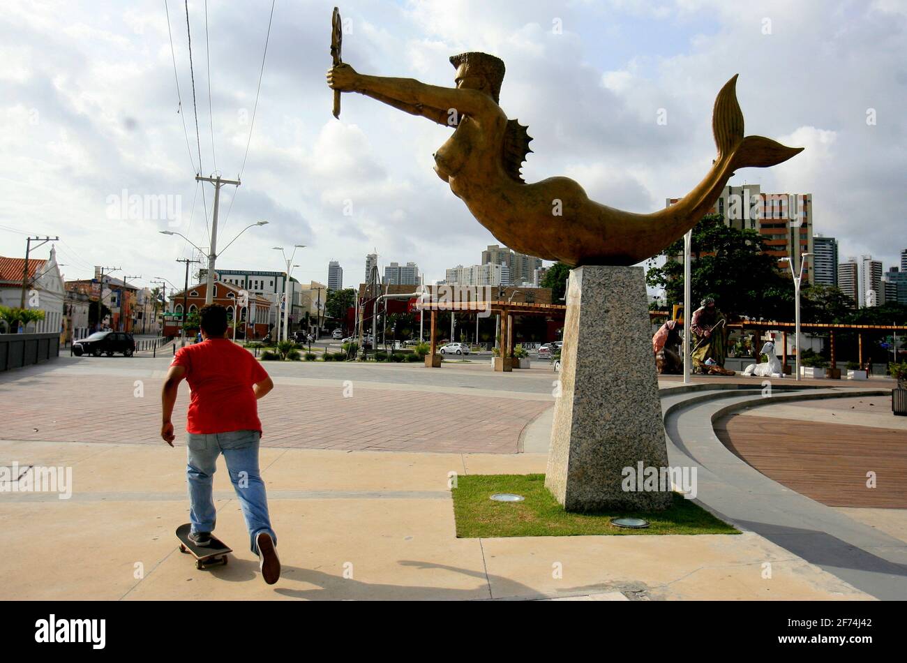 salvador, bahia / brazil - january 17, 2018: mermaid sculpture is seen ...
