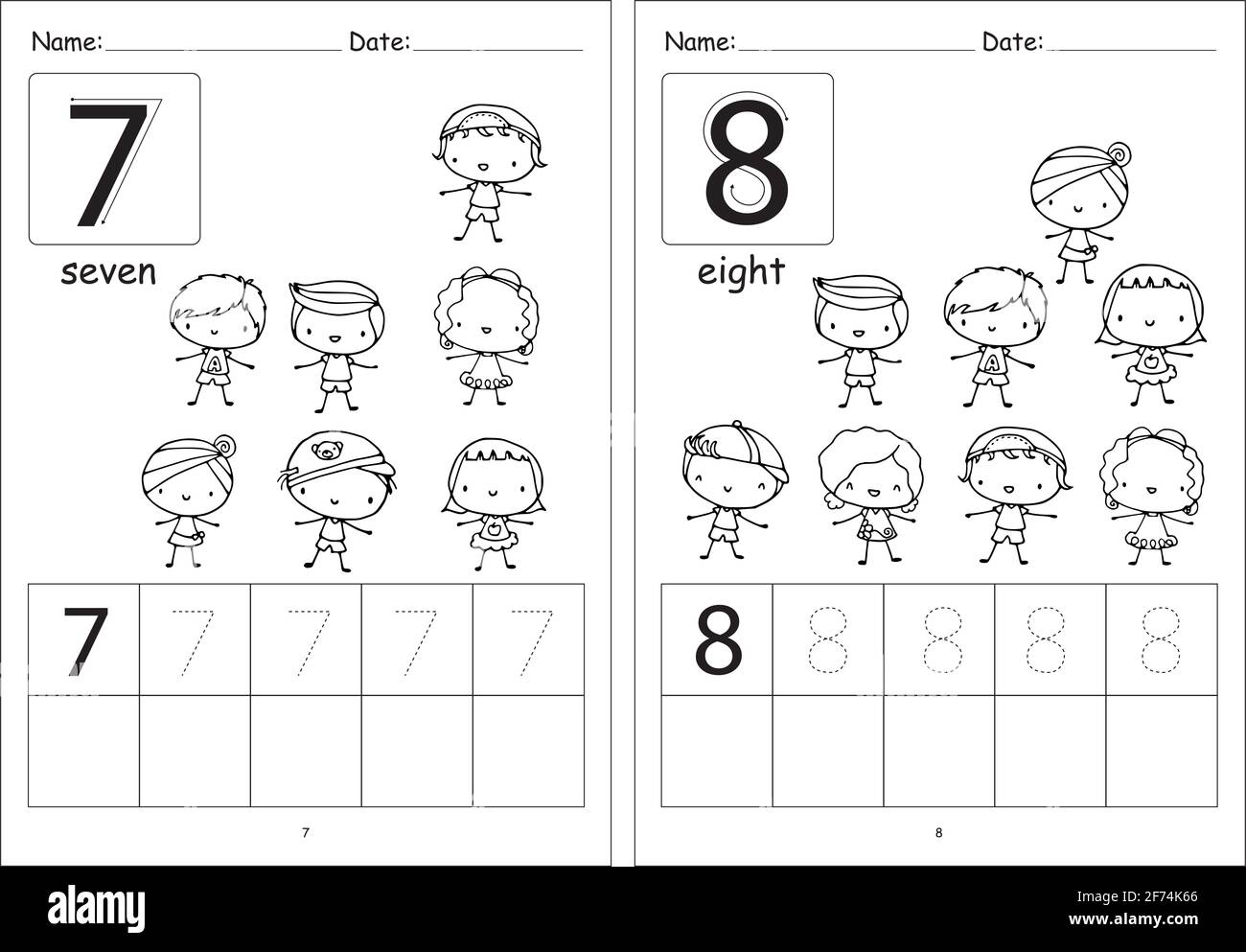 pre school kids cartoon education activity topic learning writing ...