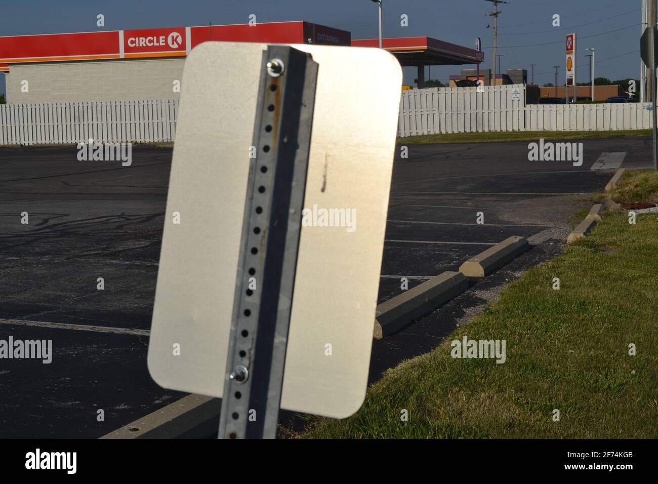 Back of a Sign closeup view metal pole Stock Photo - Alamy