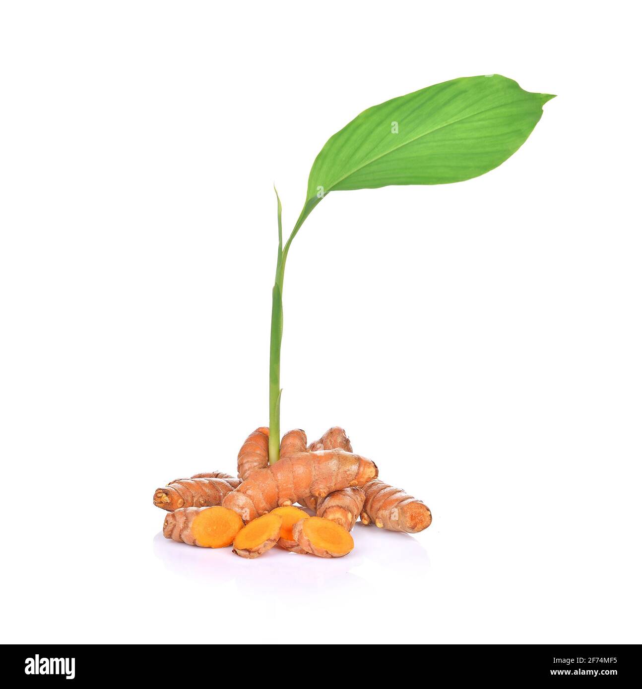 turmeric isolated on white background Stock Photo - Alamy