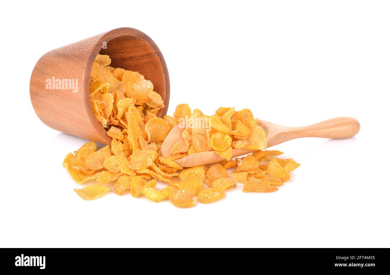 Cornflakes isolated on white background Stock Photo - Alamy