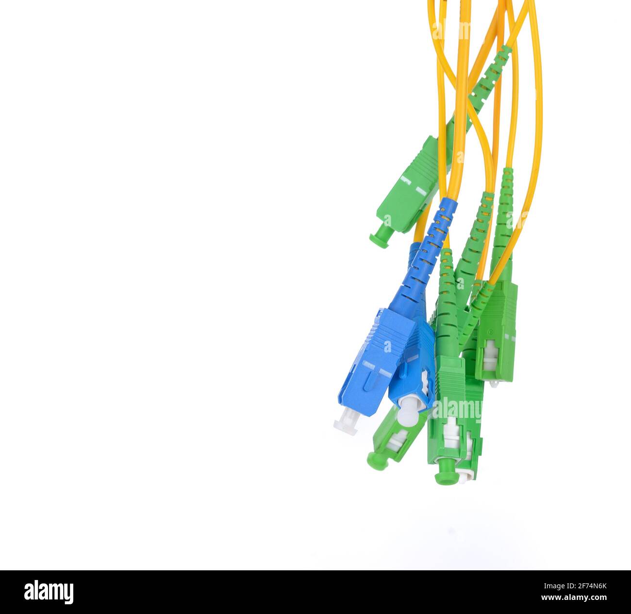 Fiber optic cables isolated on white background Stock Photo - Alamy