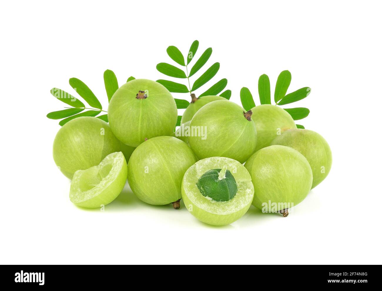 Indian gooseberry isolated on white background Stock Photo - Alamy