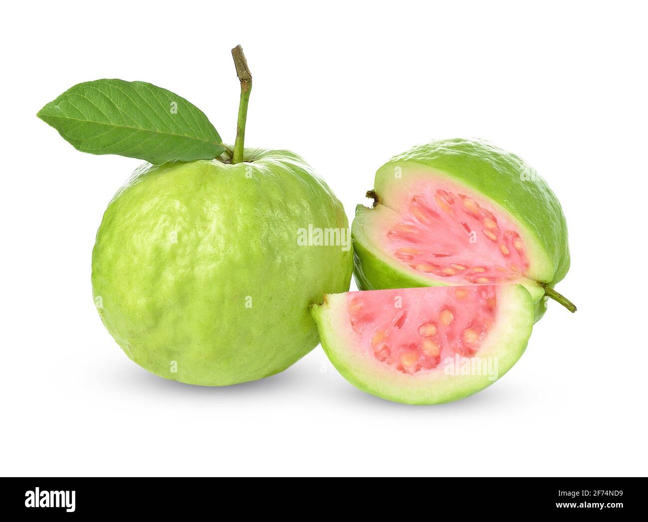Guava on white background Stock Photo - Alamy