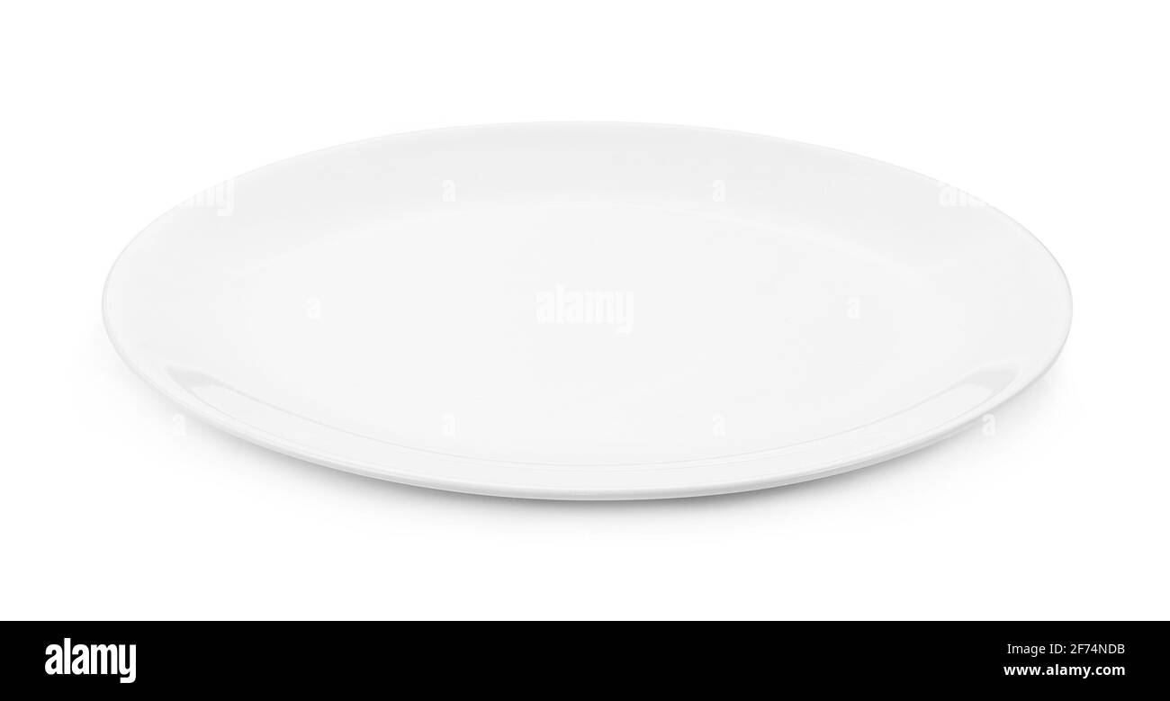 empty plate isolated on white background Stock Photo - Alamy