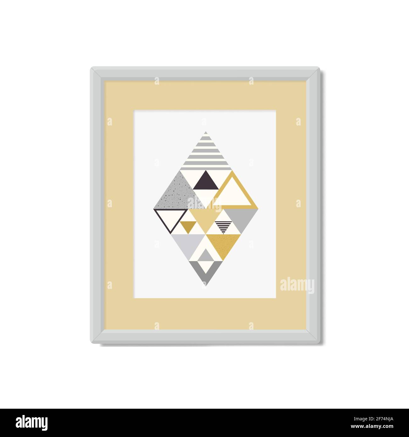 Abstract pattern of geometric shapes in frame. Vector illustration ...