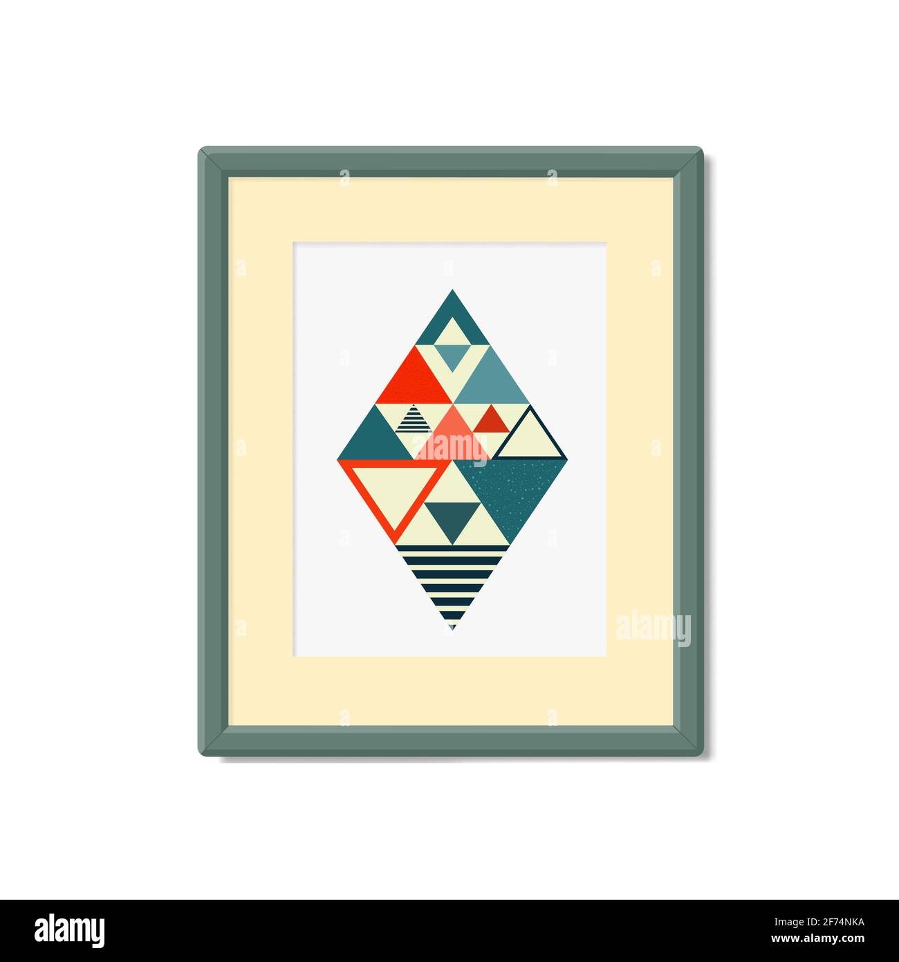 Abstract pattern of geometric shapes in frame. Flat style. Vector ...