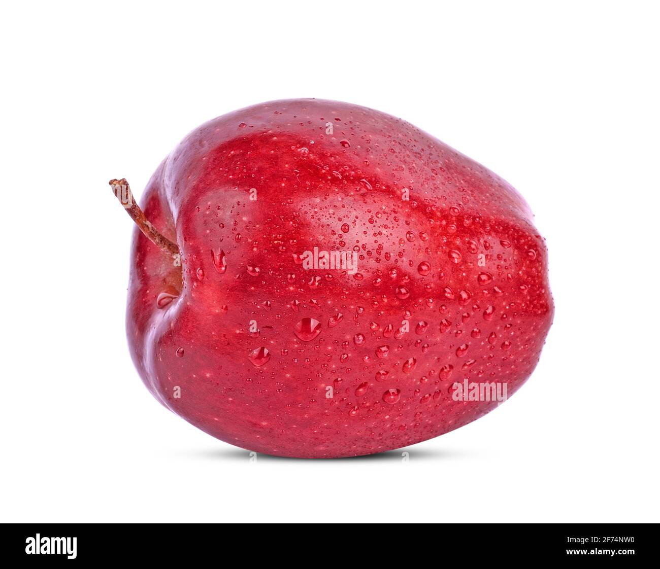 fresh red apples with drop of water isolated on white background Stock ...