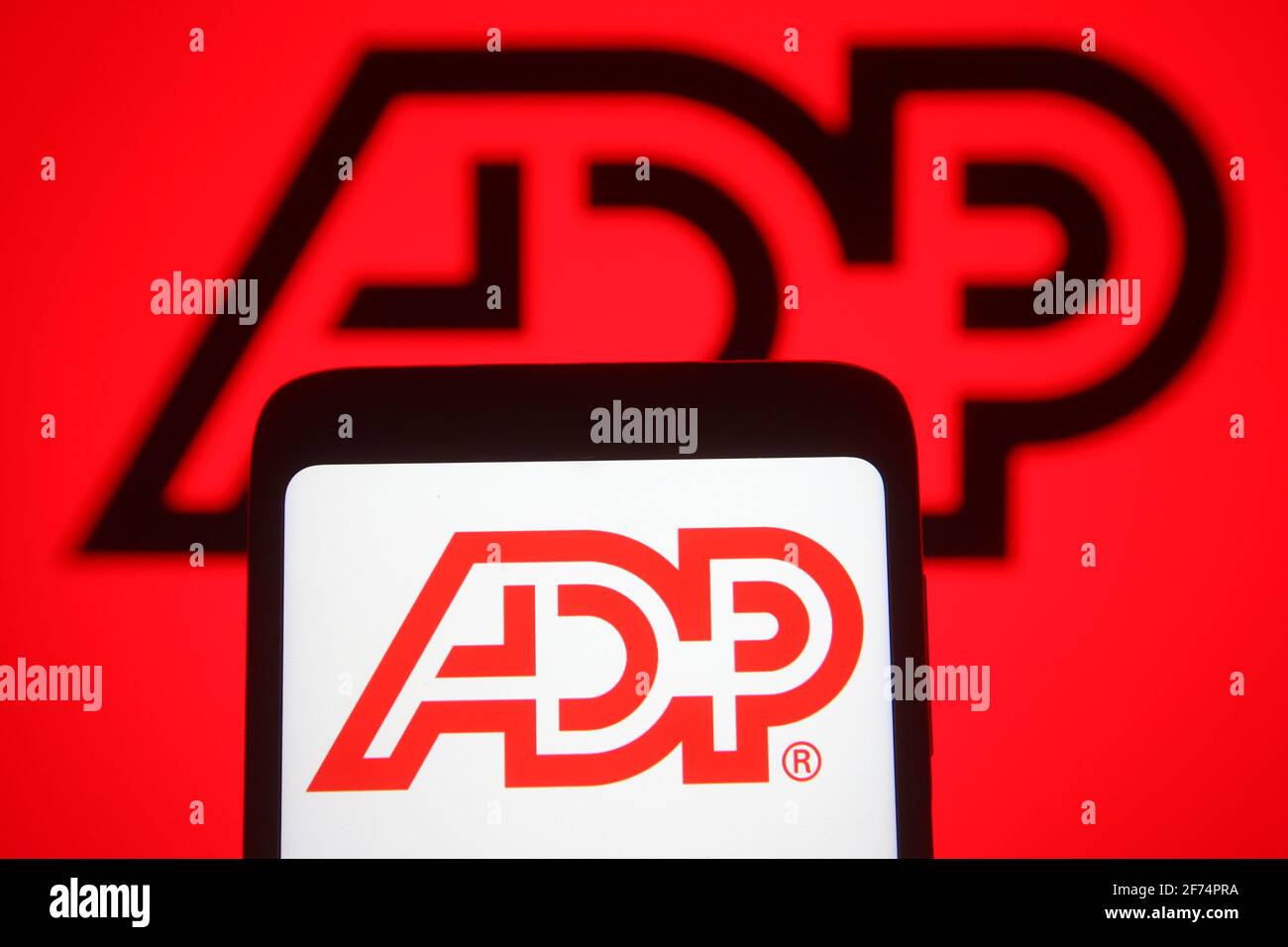 Ukraine. 04th Apr, 2021. In this photo illustration the ADP (Automatic ...