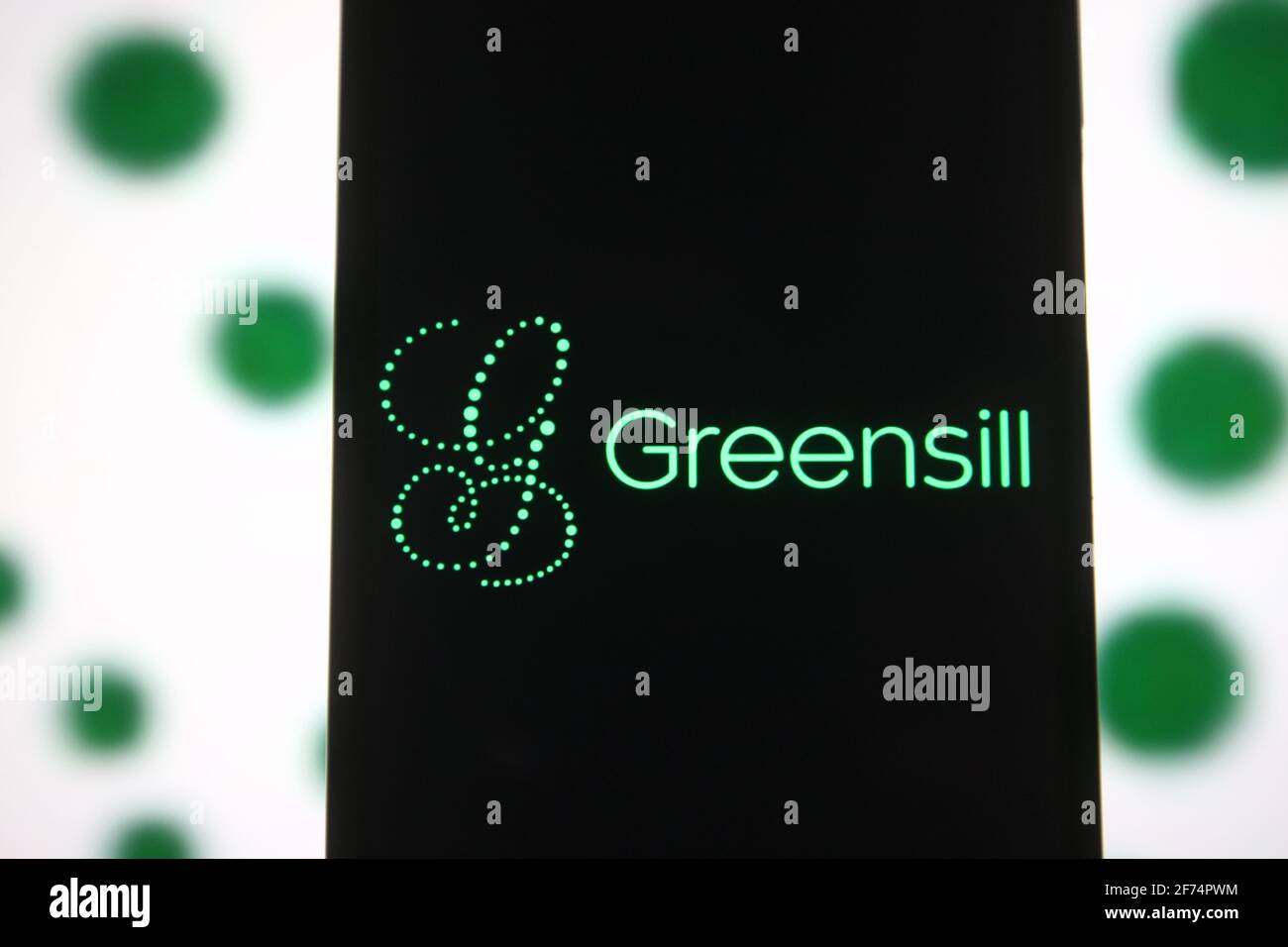 In this photo illustration the Greensill logo of a Greensill Capital ...