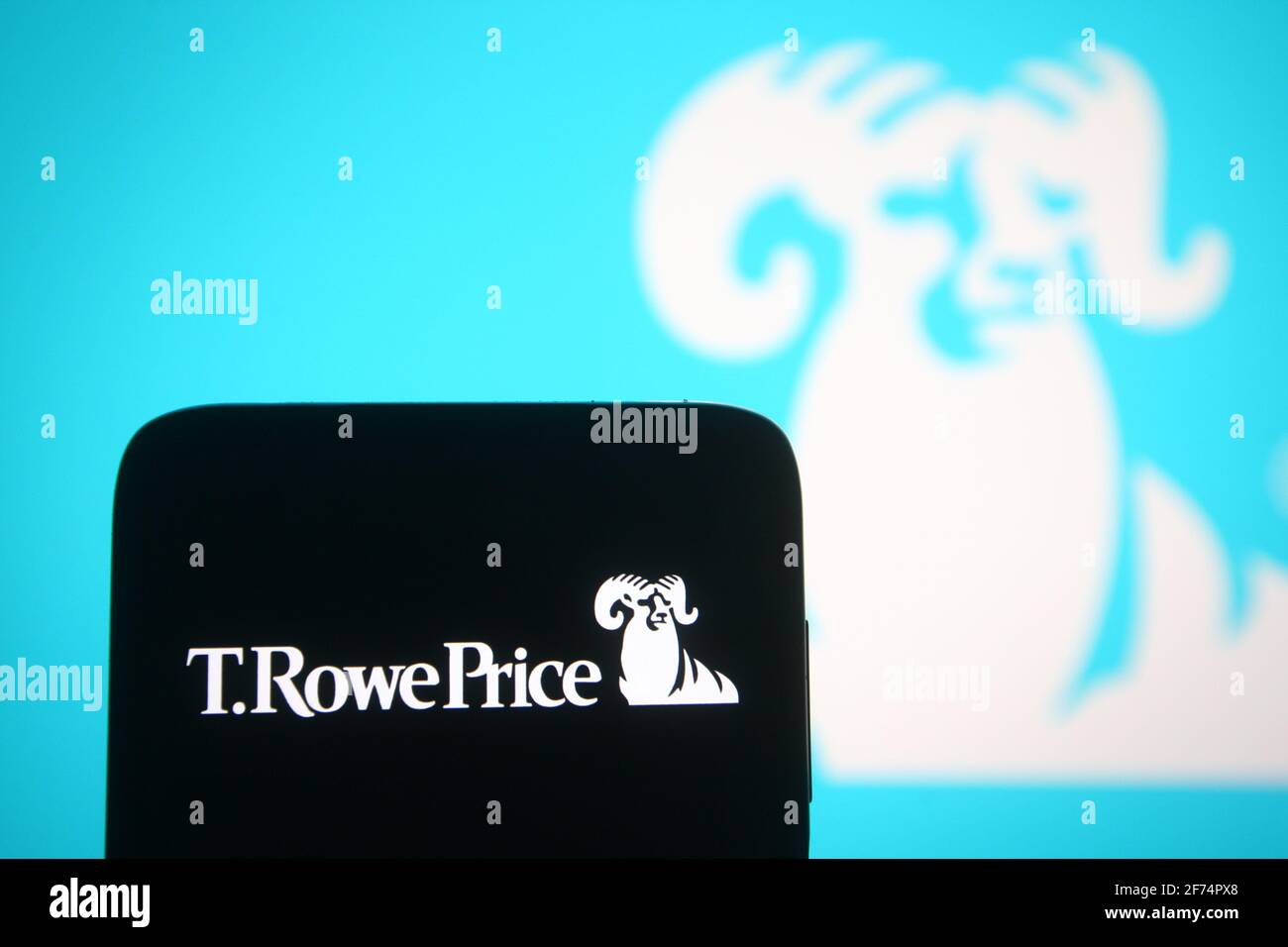 In this photo illustration the T. Rowe Price logo of an US investment ...