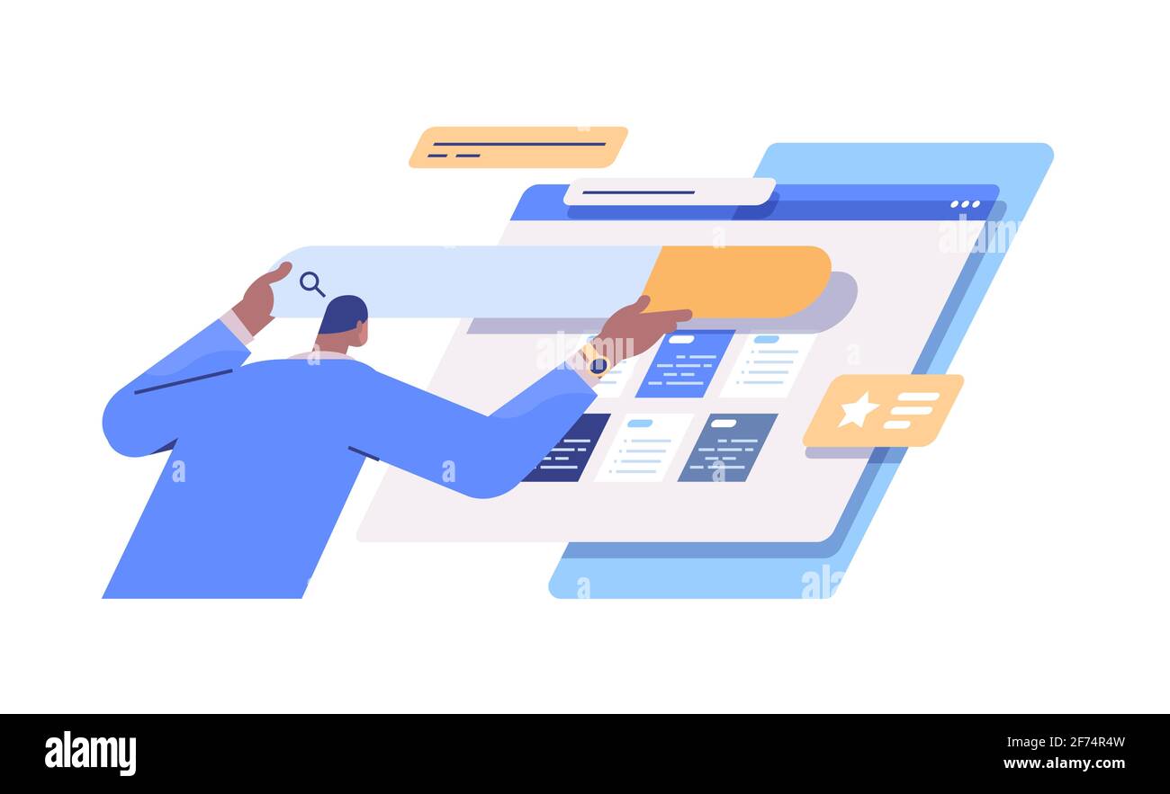 Man Developer Creating Website Ui Interface Web Application Development Program Software