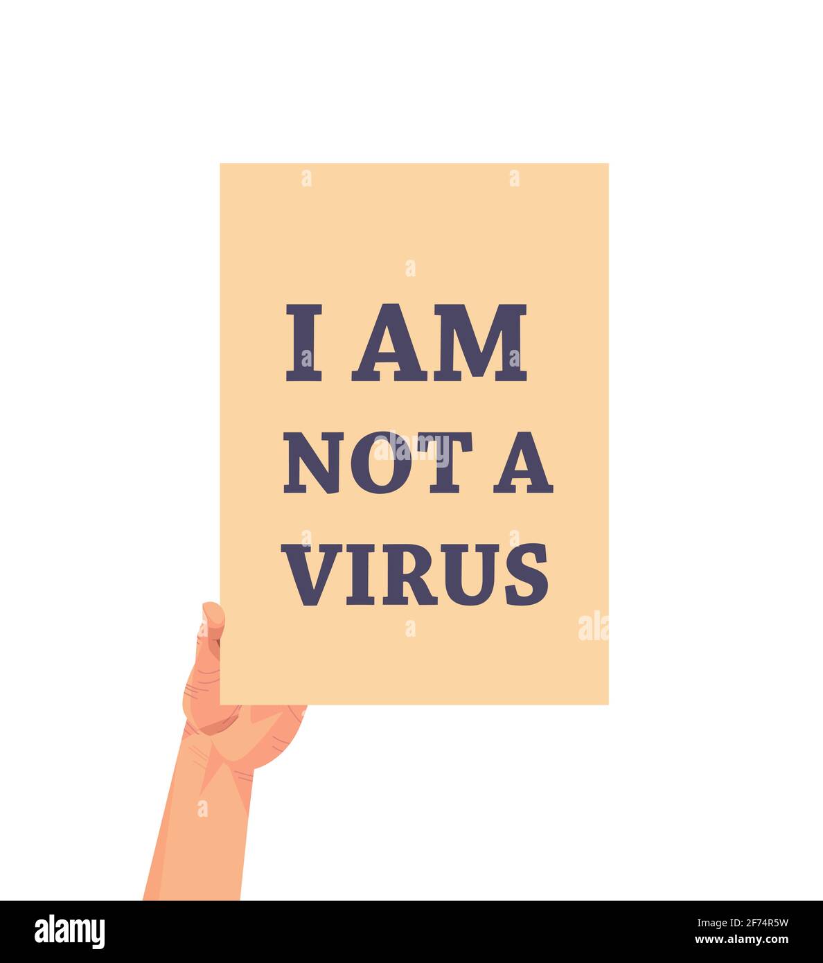 stop asian hate human hands holding banner against racism support ...