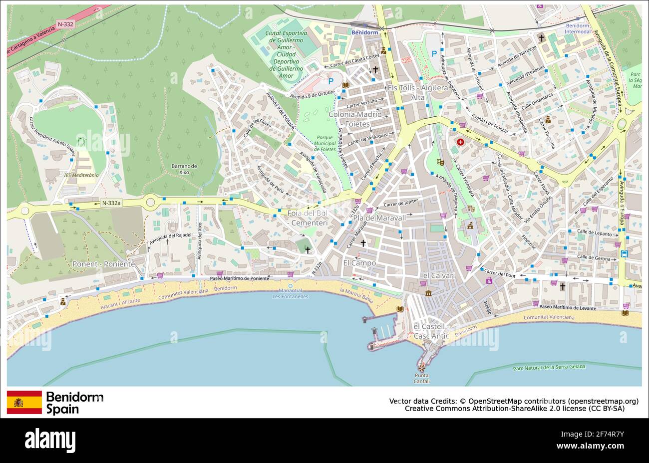 Benidorm spain map Stock Vector Images - Alamy