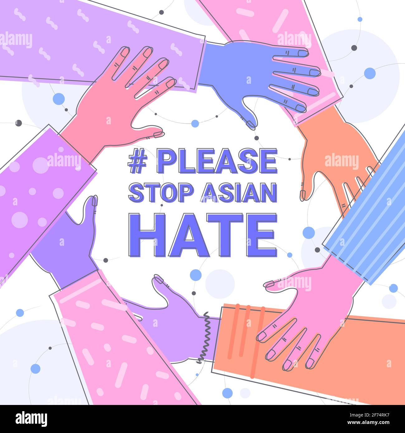 activists holding hands together campaign against racism stop asian ...